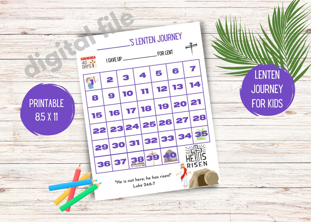 Lenten Journey for Kids Printable / Countdown to Easter / Printable ...