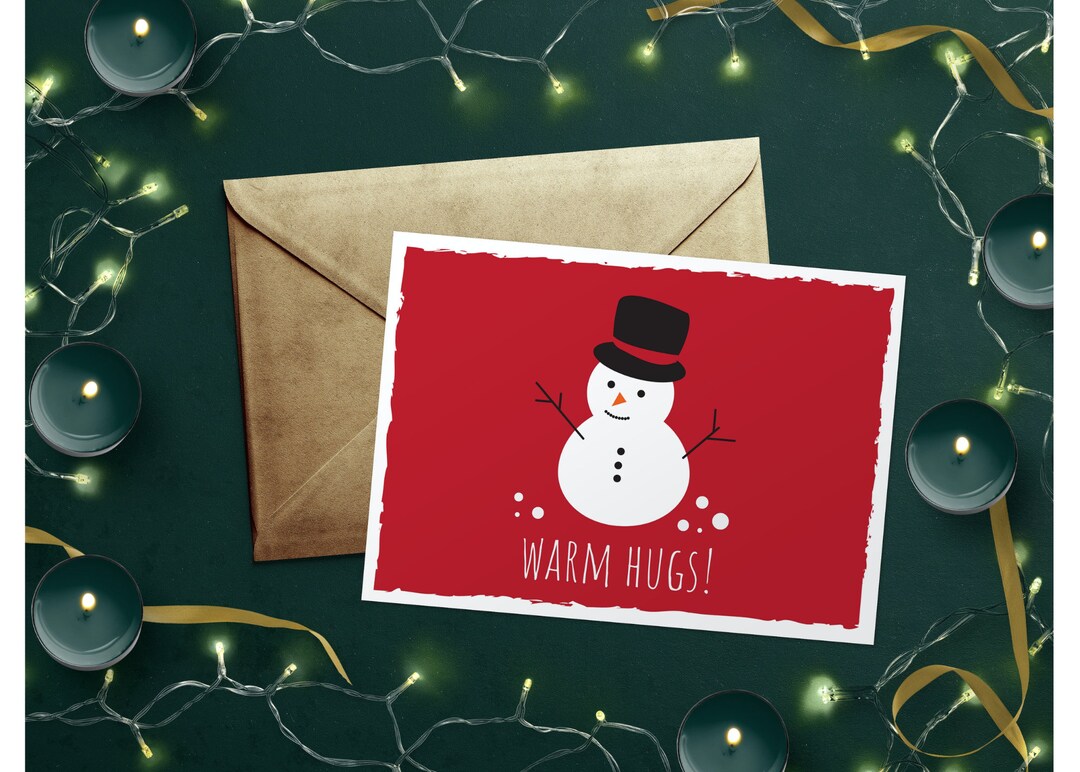 PRINTABLE Snowman Christmas Card - Etsy