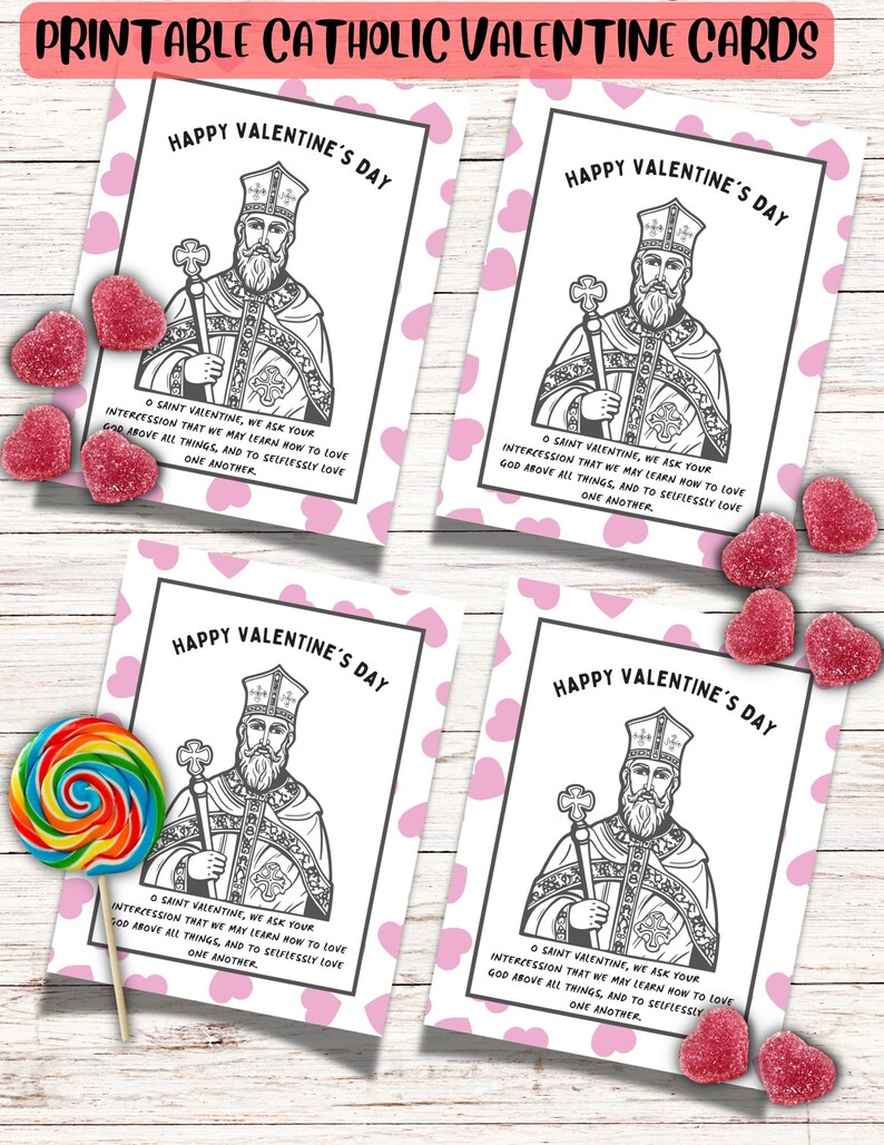 Printable Catholic Saint Valentine's Day Card / Saint Cards /catholic ...