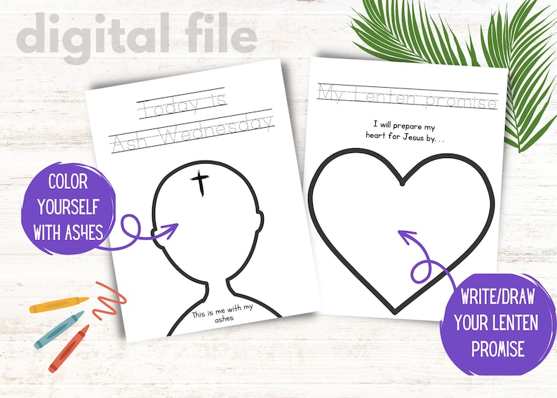 Ash Wednesday for Kids / Lent Printable for Kids / Lenten Activities ...