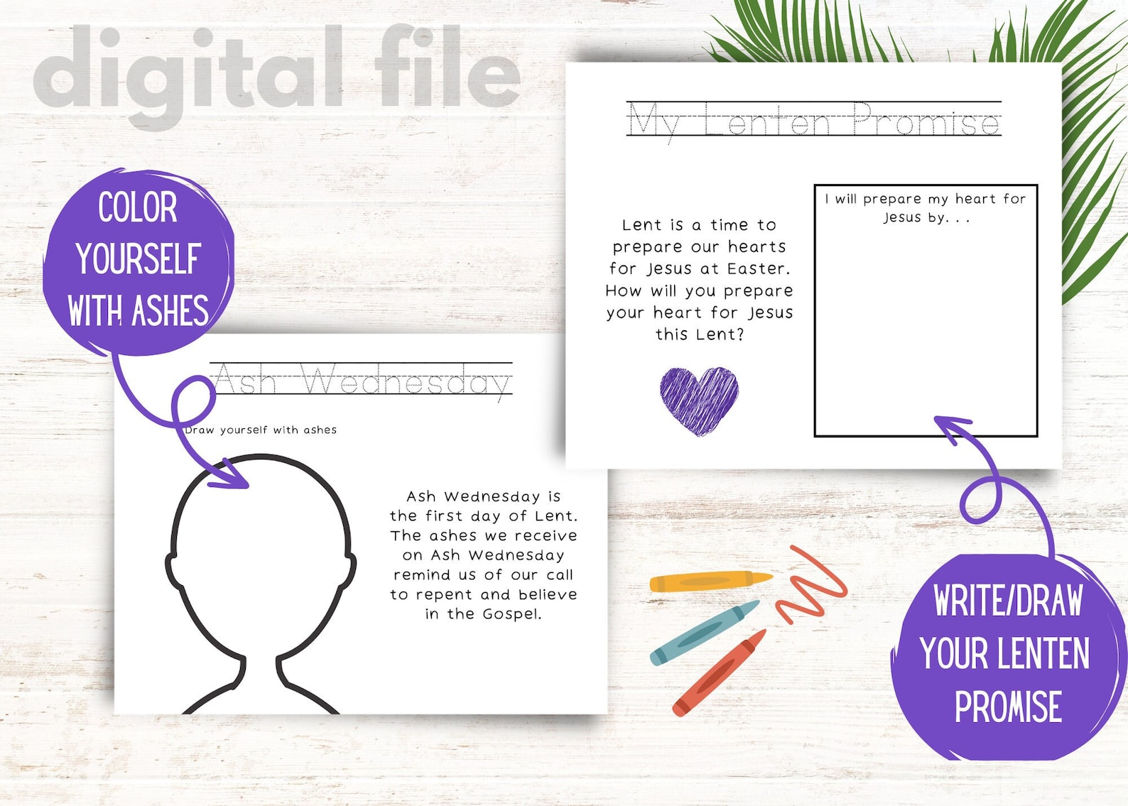 Ash Wednesday for Kids / Lent Printable for Kids / Lenten Activities ...