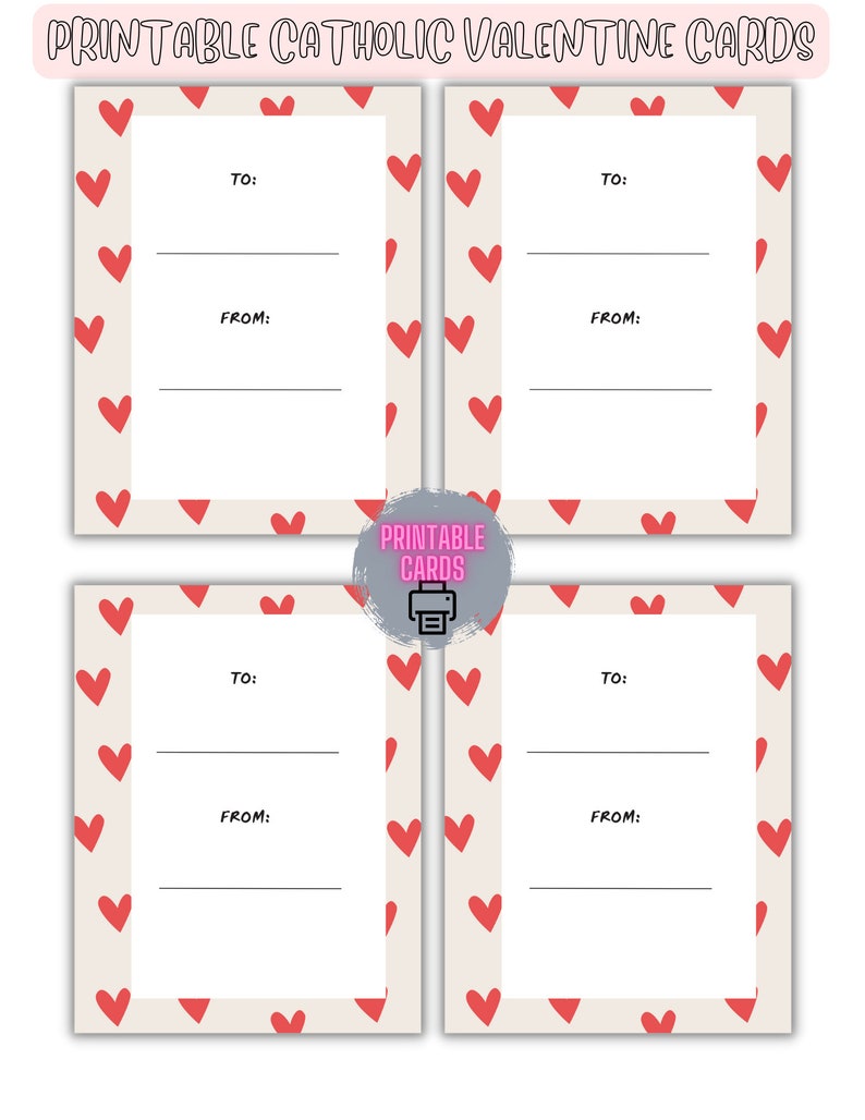 Printable Catholic Valentine's Day Card / Saint Cards / Catholic ...