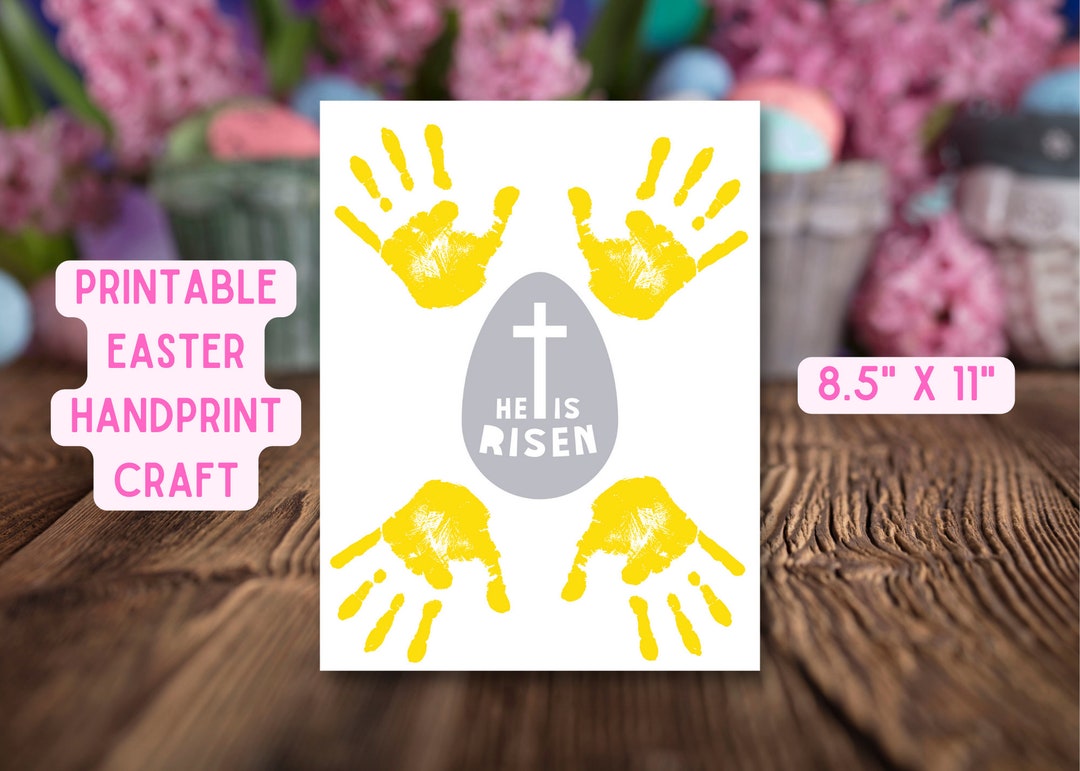 Printable Easter Handprint Craft /he is Risen Handprint Craft/christian ...