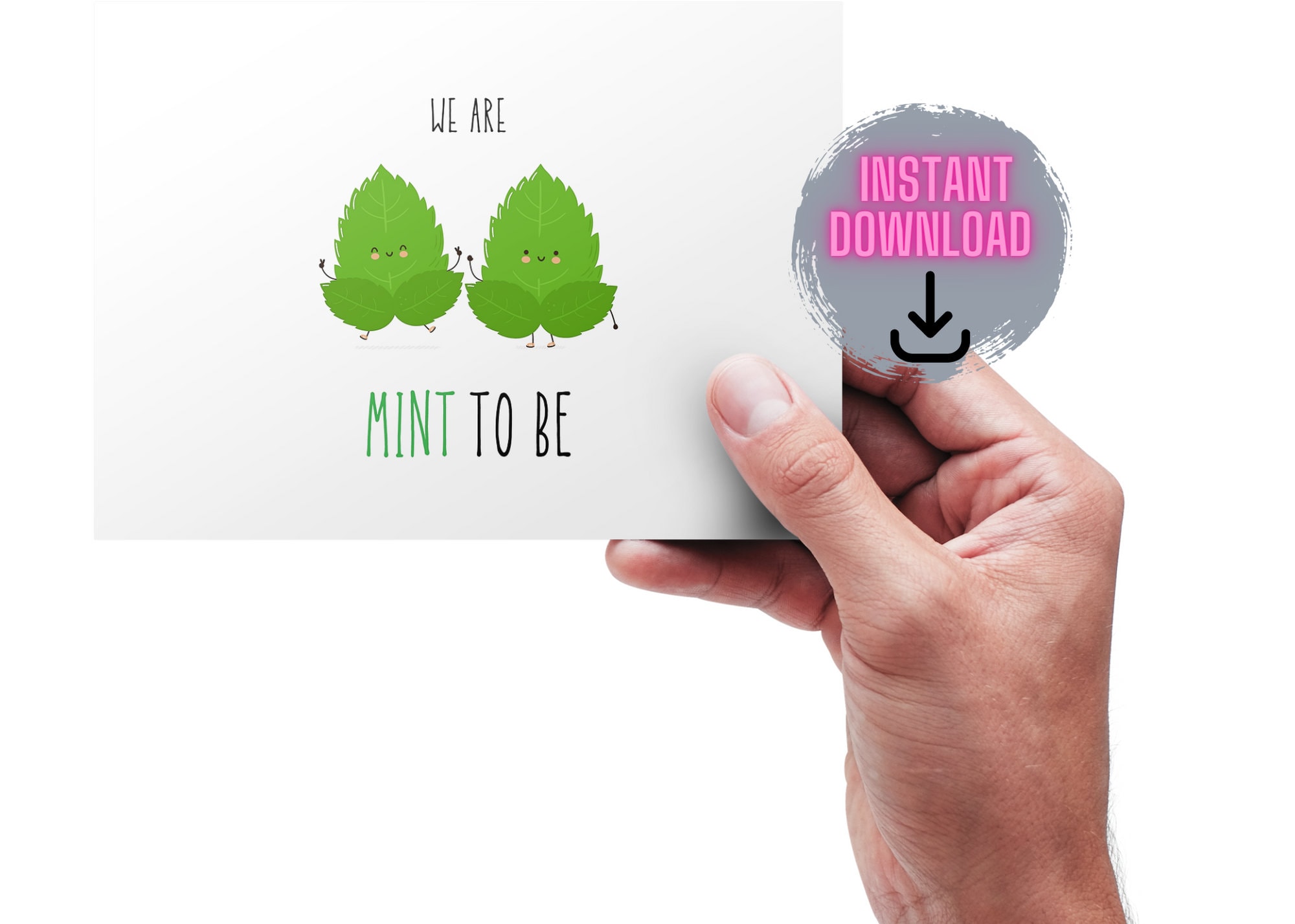 We Are mint to Be Valentine's Day Card, Printable, Mint Pun Card, Funny ...