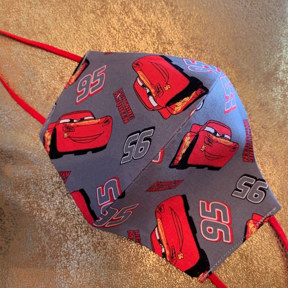Disney Lightning Mcqueen Face Mask - Etsy