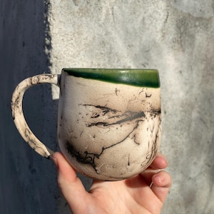 Custom Glazed Horse Hair Raku Mug - Etsy