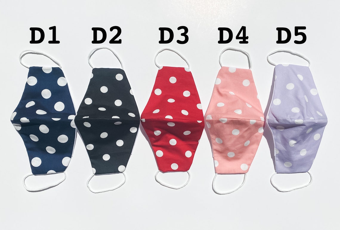 Polka Dots Face Mask. Cotton Face Mask Reusable Face Mask 4 - Etsy
