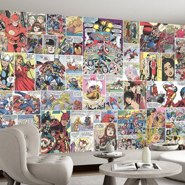 Wallpaper Comic Pop Art - Etsy