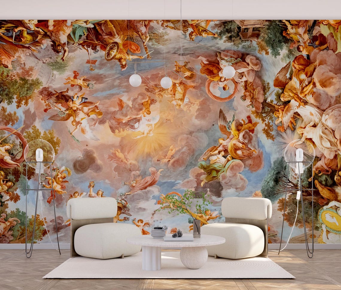 Renaissance Rome Wallpaper & Wall Mural Fresco Italy Holy Borghese Wall ...
