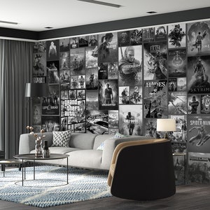 Video Game Posters Collage Wallpaper Modern & Famous Games Wall Art ...