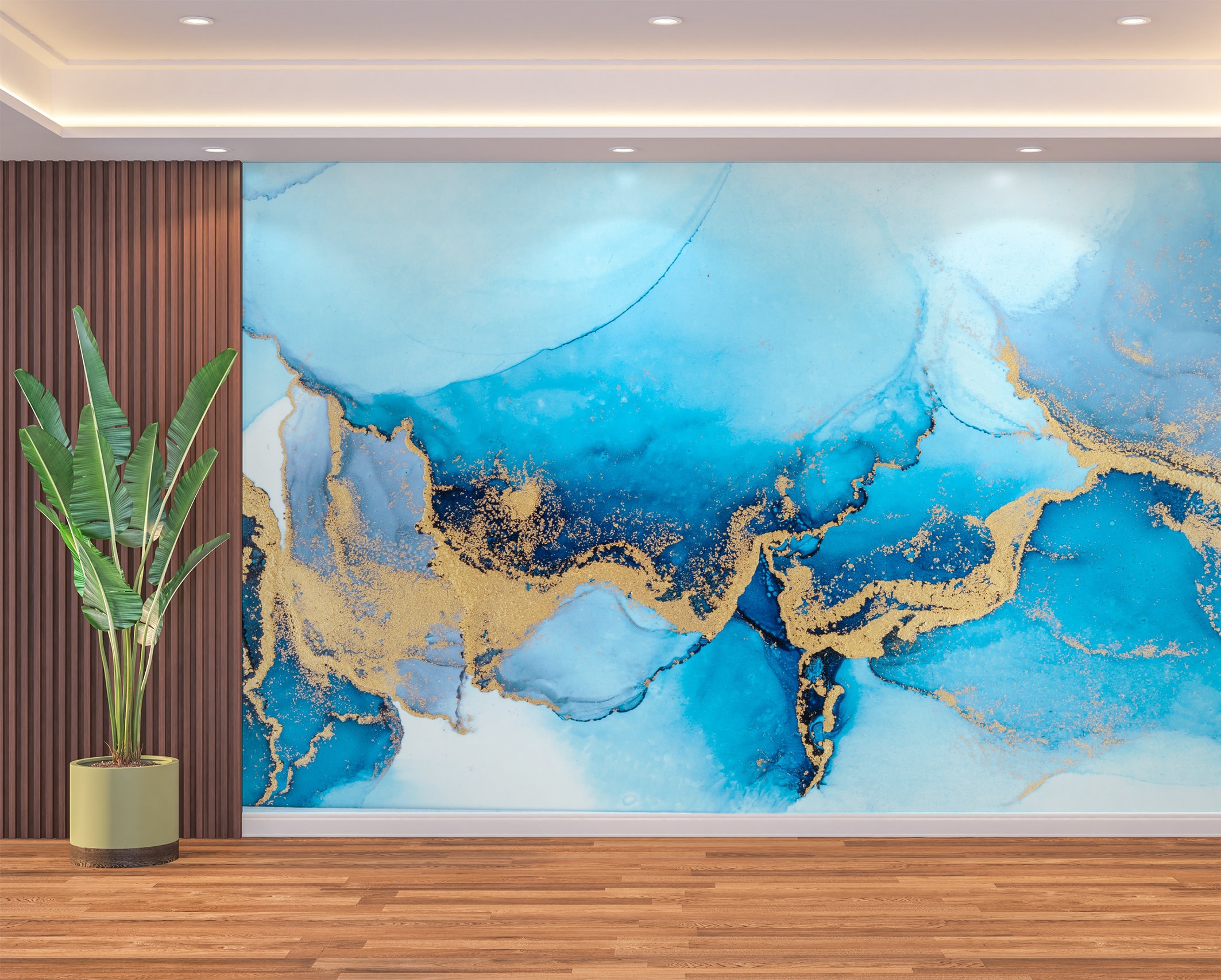 Blue Marble Wall Art Mural & Wallpaper Print Natural Marble - Etsy