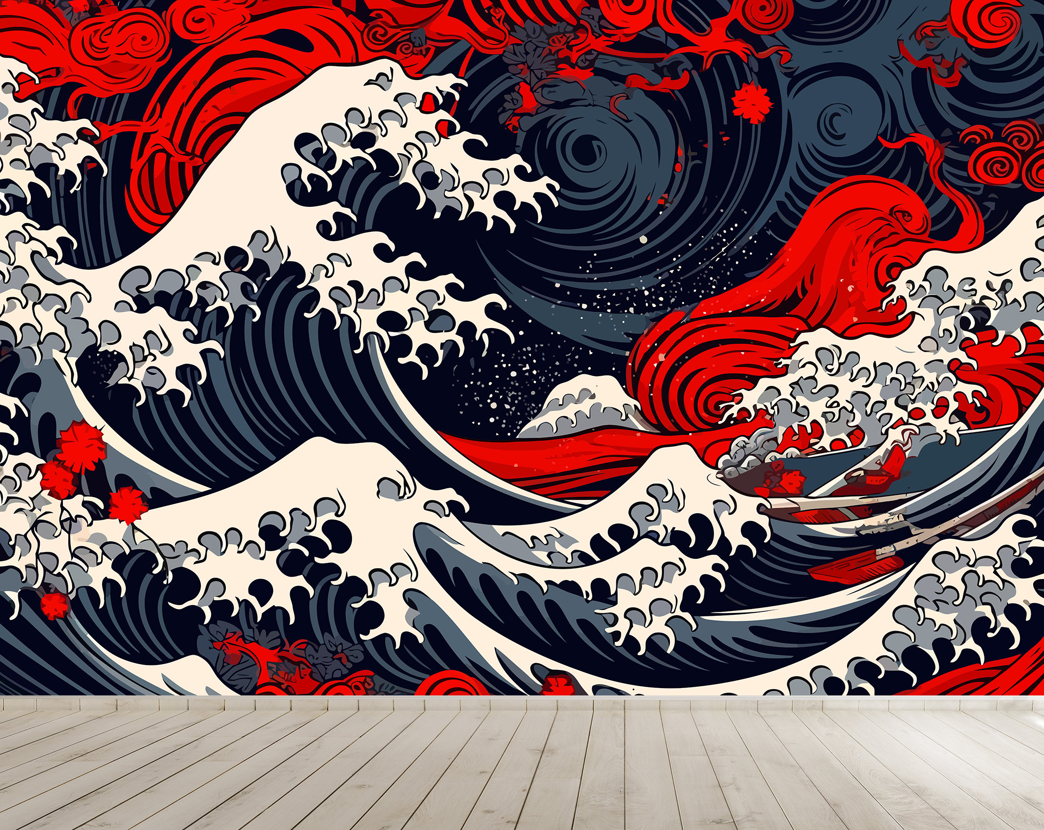 The Great Wave off Kanagawa Wallpaper & Wall Mural Katsushika Hokusai ...