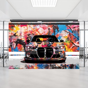 Sport Car Graffiti Wallpaper Game Room Wall Art Mural Graffiti Streat ...