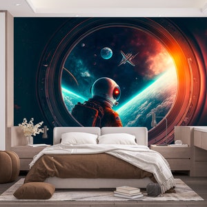 Space Shuttle Window Wall Art Mural & Wallpaper Outer Space Views ...