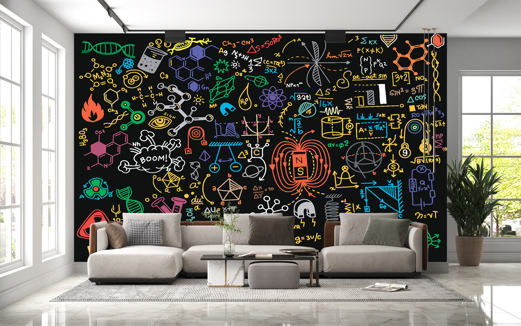 Science Wallpaper & Experiments Physics Wall Mural Education Chemistry ...