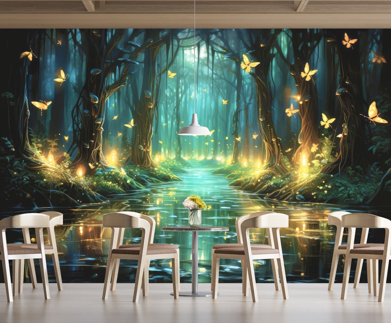 Fairytale Magical Forest Wallpaper Wall Art Mural Nursery Enchanted ...