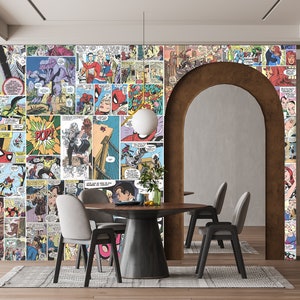 Comics Aesthetic Collage Wall Mural & Wallpaper Cartoon Characters ...