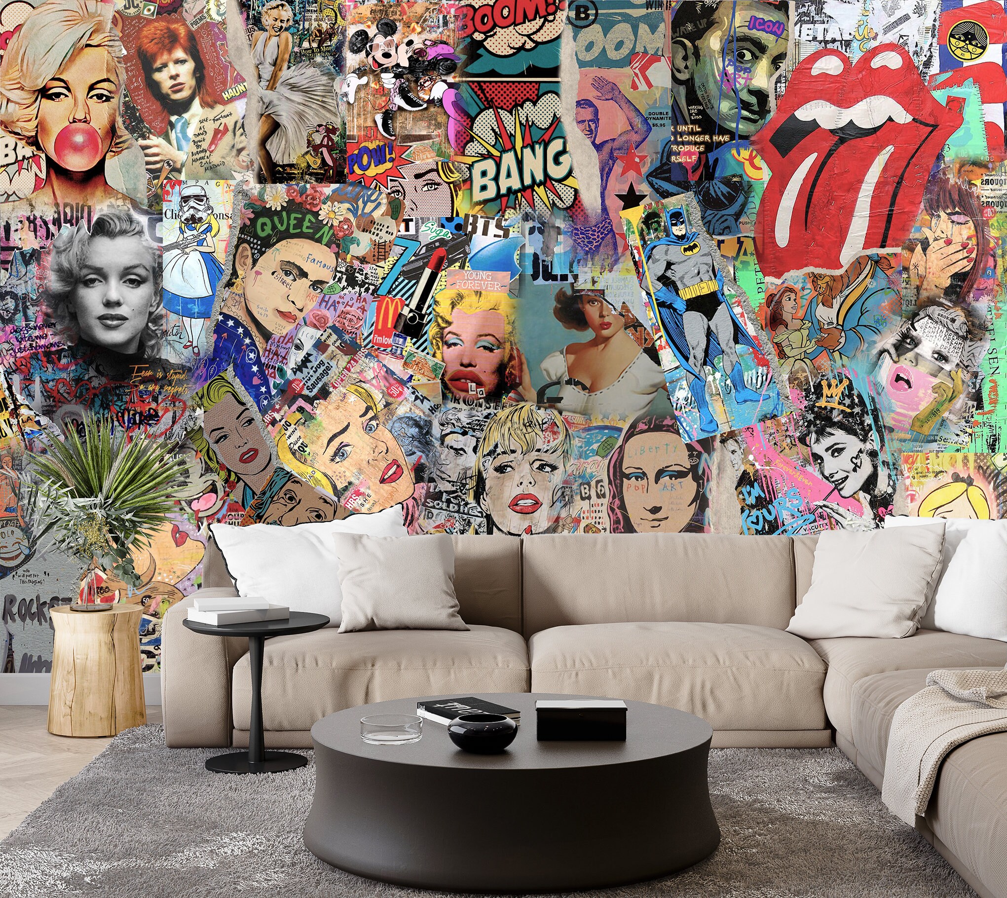 Retro Pop Art Wallpaper Mural, Peel and Stick Vinyl - Etsy