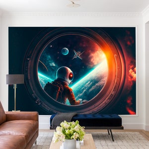Space Shuttle Window Wall Art Mural & Wallpaper Outer Space Views ...