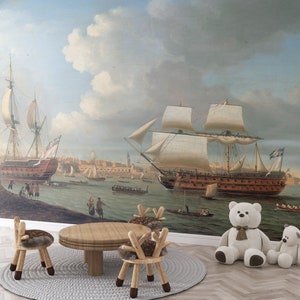 Pegase Entering Portsmouth Wall Art Mural & Wallpaper Nautical Old ...