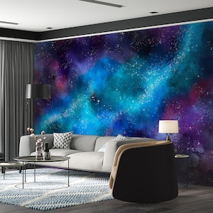 Nebula Galaxy Peel and Stick Wallpaper Mural – Cosmic Night Sky Wall ...