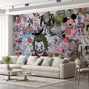 Graffiti Wall Mural & Wallpaper Graffiti Characters Cartoon Urban ...