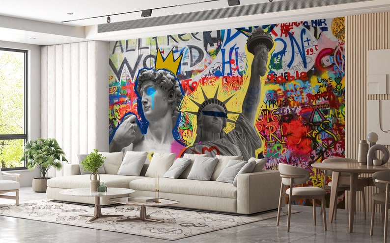 Streat Art Graffiti Punk Rock Wallpaper & Wall Art Mural Modern ...