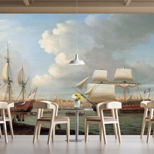 Pegase Entering Portsmouth Wall Art Mural & Wallpaper Nautical Old ...
