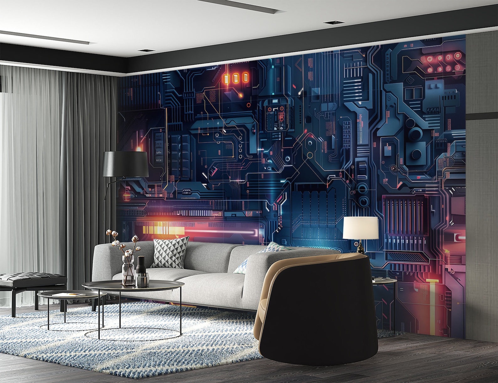 Technology Microchip Abstract Wallpaper Games Wall Art Mural Decor Hi ...
