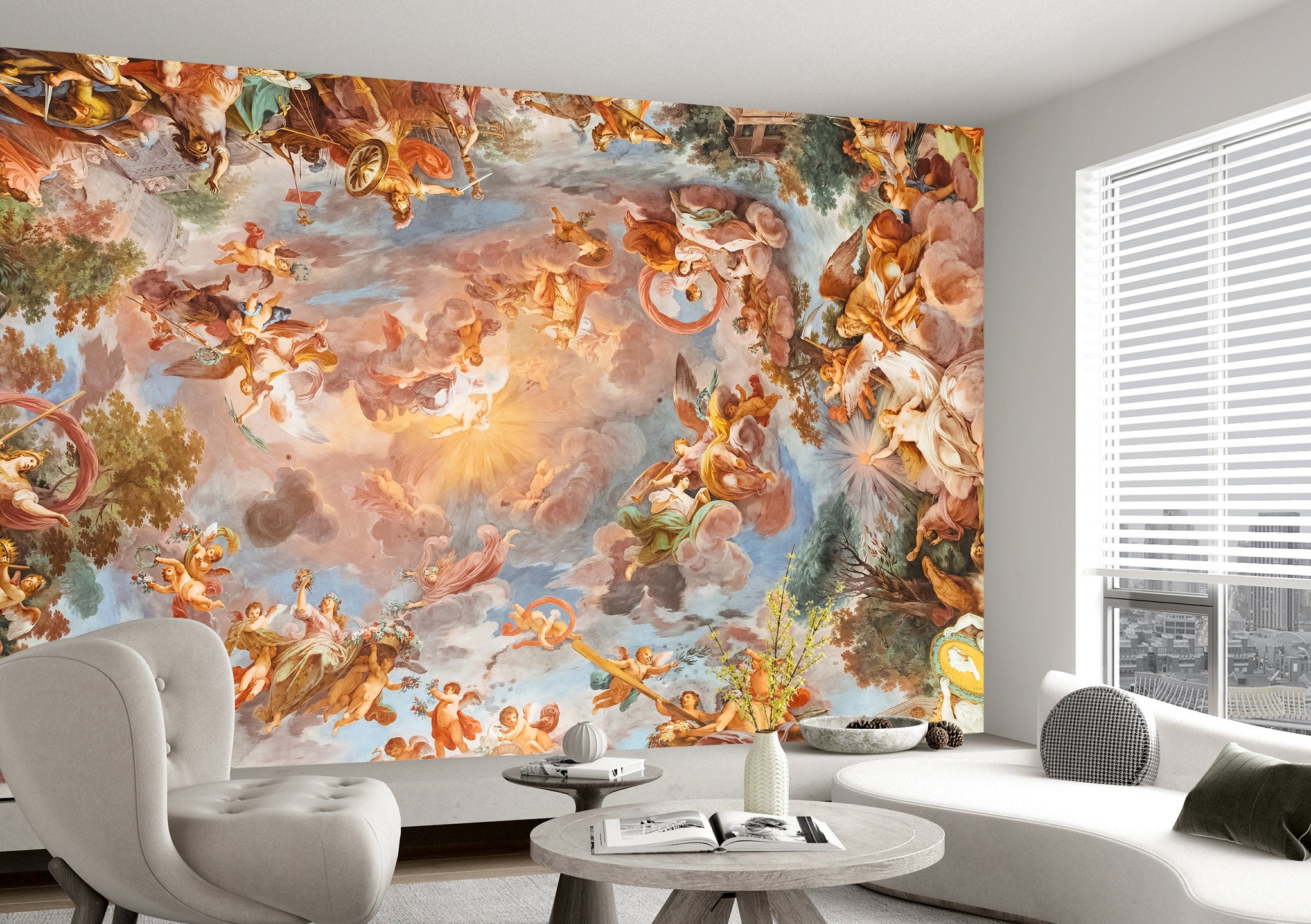 Renaissance Wallpaper & Wall Mural Fresco Rome Italy Borghese - Etsy