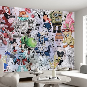 Cartoon Wallpaper & Wall Art Mural Graffiti Characters Cartoon Urban ...