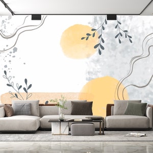Watercolor Sphere Wall Art Mural Abstract Aesthetic Boho Geometric ...