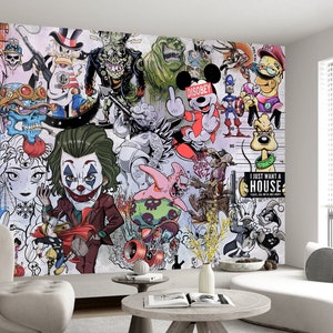 Graffiti Wall Mural & Wallpaper Graffiti Characters Cartoon Urban ...
