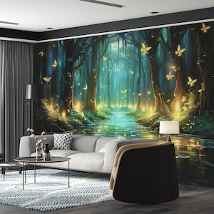 Fairytale Magical Forest Wallpaper Wall Art Mural Nursery Enchanted ...