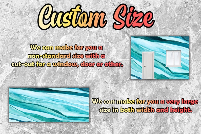 Abstract Wave Blue Wallpaper & Wall Art Mural Abstract Ocean - Etsy