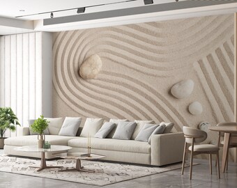 Zen Stone - Large Wall Mural, Self-adhesive Vinyl Wallpaper, Peel ...
