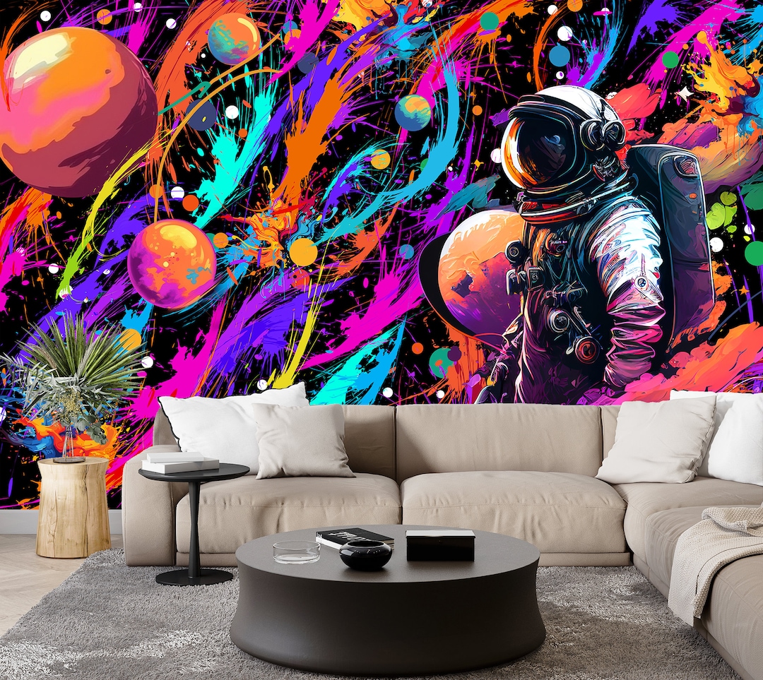 Space Graffiti Astronaut Wallpaper & Graffiti Street Art Planets Wall ...