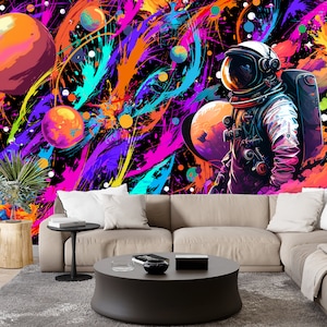 Space Graffiti Astronaut Wallpaper & Graffiti Street Art Planets Wall ...
