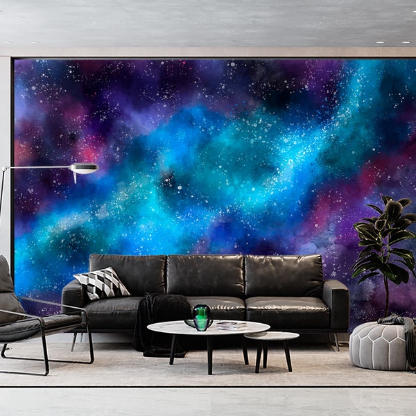 Galaxy Wall Mural - Etsy UK