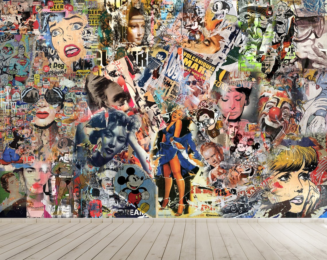 Retro Poster Retro Pop Art Wallpaper Vintage & Wall Mural Wall - Etsy