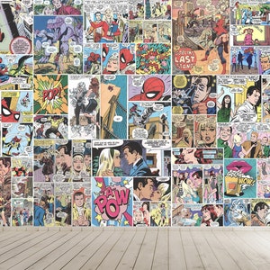 Comics Aesthetic Collage Wall Mural & Wallpaper Cartoon Characters ...