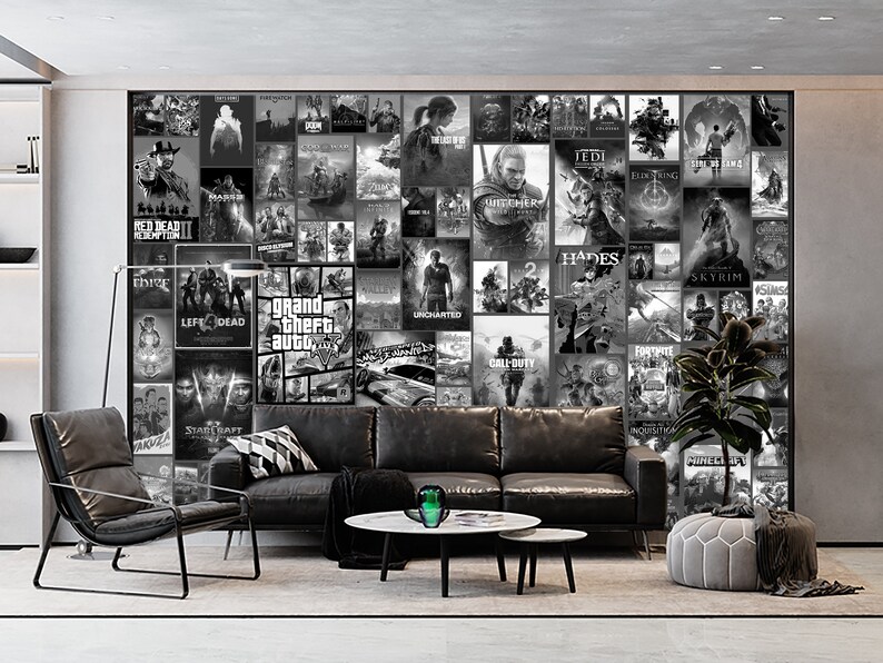 Video Game Posters Collage Wallpaper Modern & Famous Games - Etsy UK