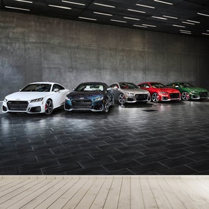 Sport Cars Wall Mural Wallpaper Peel and Stick Garage With Car ...