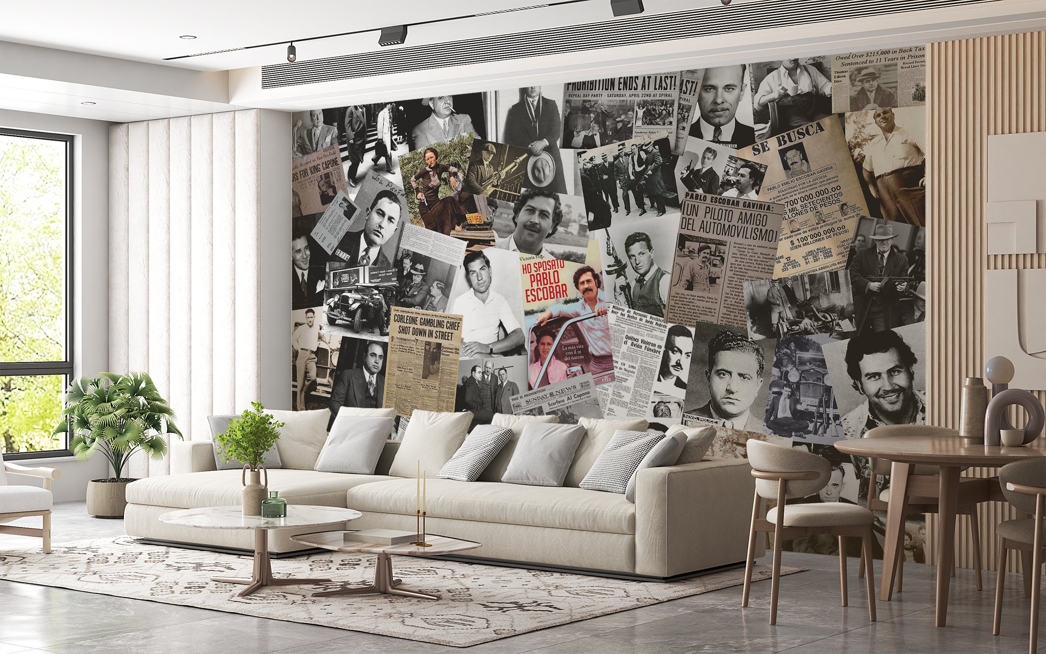 Gangsters and Mafia Newspaper Wallpaper & Wall Art Mural - Etsy Canada