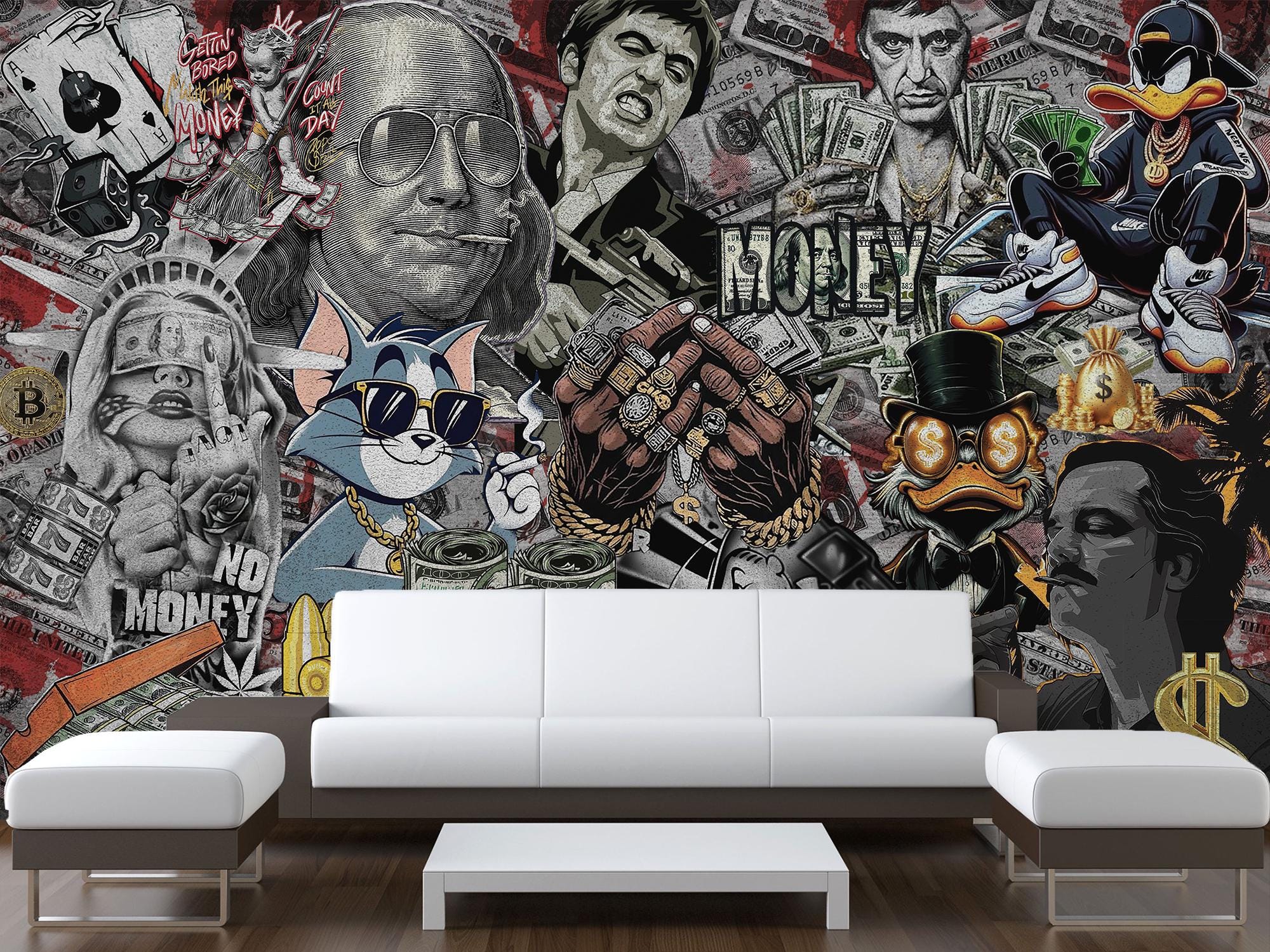 Urban Street Art Wallpaper Pop Wall Mural Collage Graffiti Mafia ...