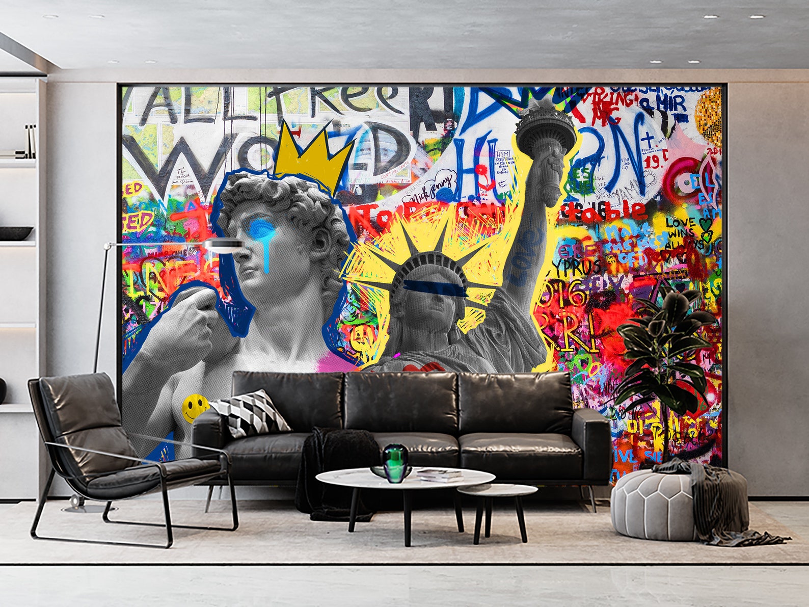 Streat Art Graffiti Punk Rock Wallpaper & Wall Art Mural Modern ...