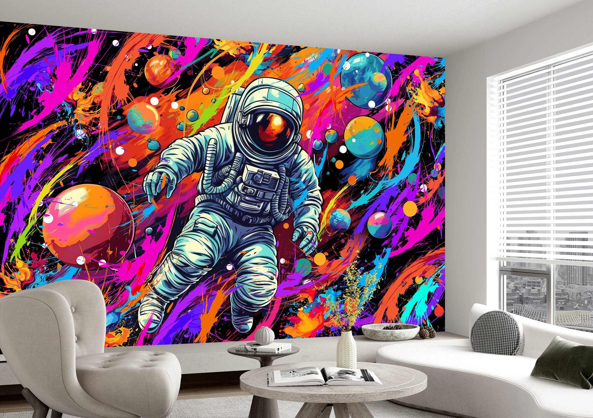 Graffiti Astronaut Space Wallpaper & Graffiti Street Art Planets Wall ...