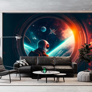 Space Shuttle Window Wall Art Mural & Wallpaper Outer Space Views ...