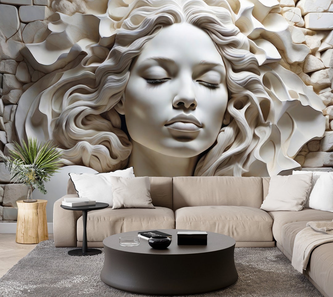 Statue Woman Wallpaper Ancient Woman Sculpture Wall Mural Room Peel and ...