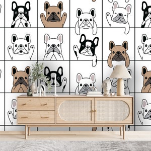 Dog Pattern Funky Wallpaper & Wall Mural Pets Nursery Kids Dogs Wall ...